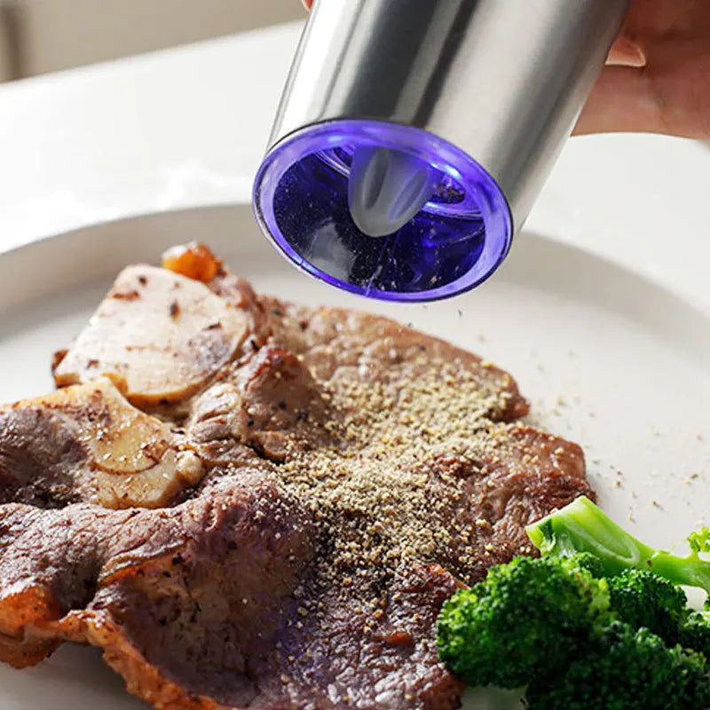 Electric Automatic Mill Spice Salt and Pepper Grinder Gravity LED Ligh ...